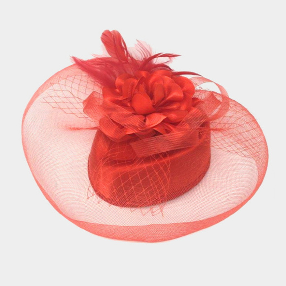 Accessories | Floral Feather Mesh Fascinator Hat | Poshmark